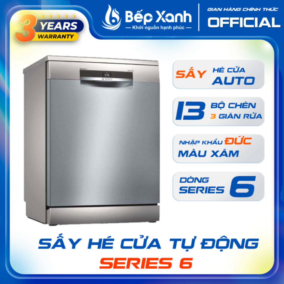 [SERIES 6 - NHẬP ĐỨC - HÉ CỬA ] - Máy rửa bát Bosch SMS6ECI11E - Sấy Hé ...