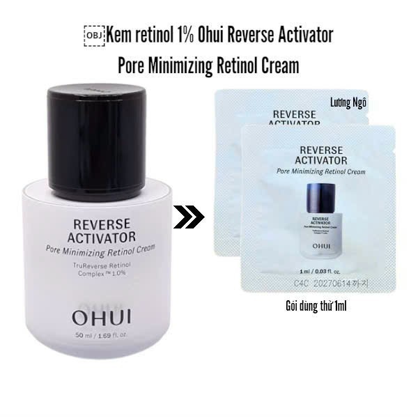 Combo gói Kem retinol 1% Ohui Reverse Activator Pore Minimizing Retinol Cream ohuiminisample ...