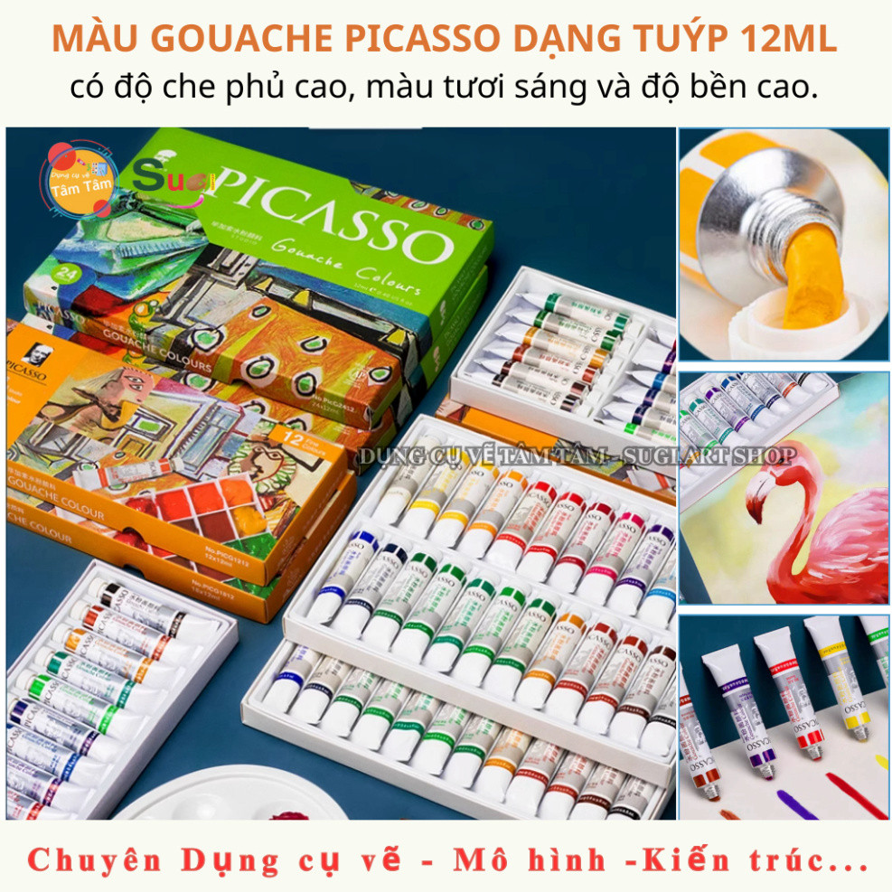 Màu Gouache Picasso Phoenix – Bộ 12/18/24 Màu – 12ml – Sugi Art Shop ...