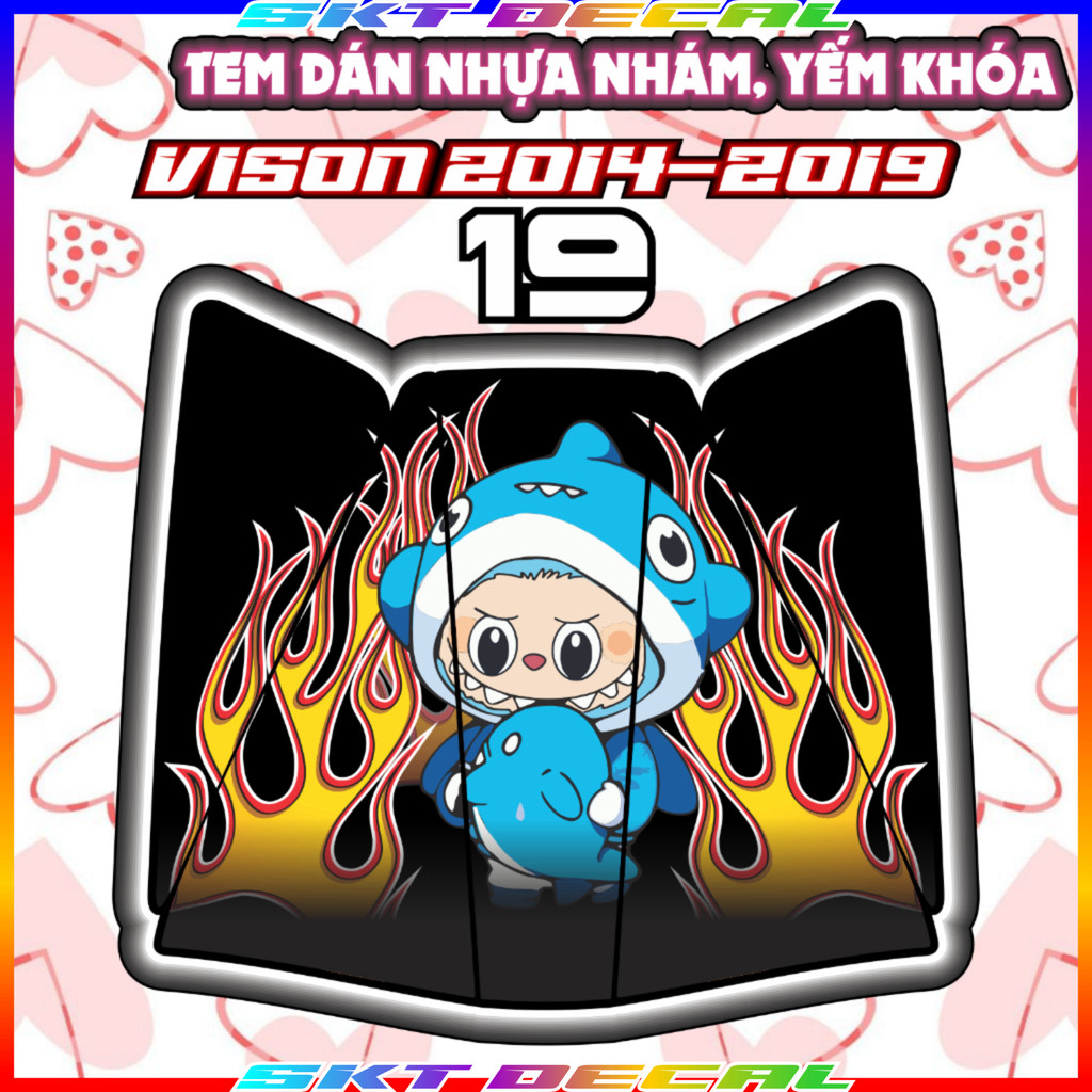 Tem dán trang trí chống trầy yếm nhựa nhám xe vision 2014-2019 baby ...
