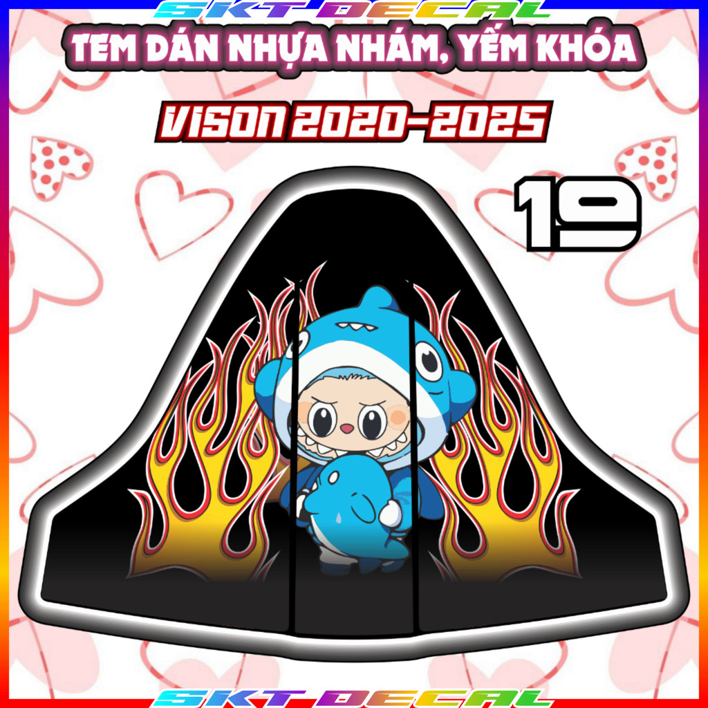Tem dán trang trí chống trầy yếm nhựa nhám xe vision 2020-2025 baby ...