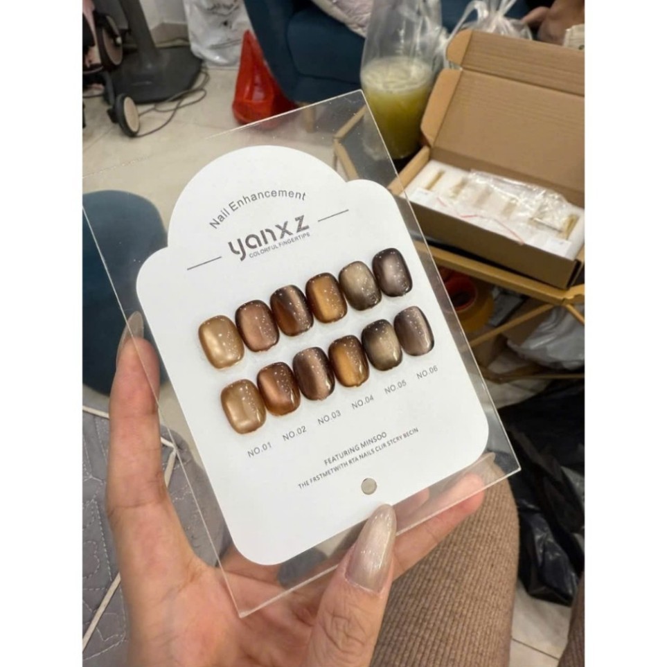 Sét sơn mắt mèo 6 màu chính hãng YanXS, tặng kèm bảng màu, mắt mèo nâu 6 màu, mắt mèo yanxs ...