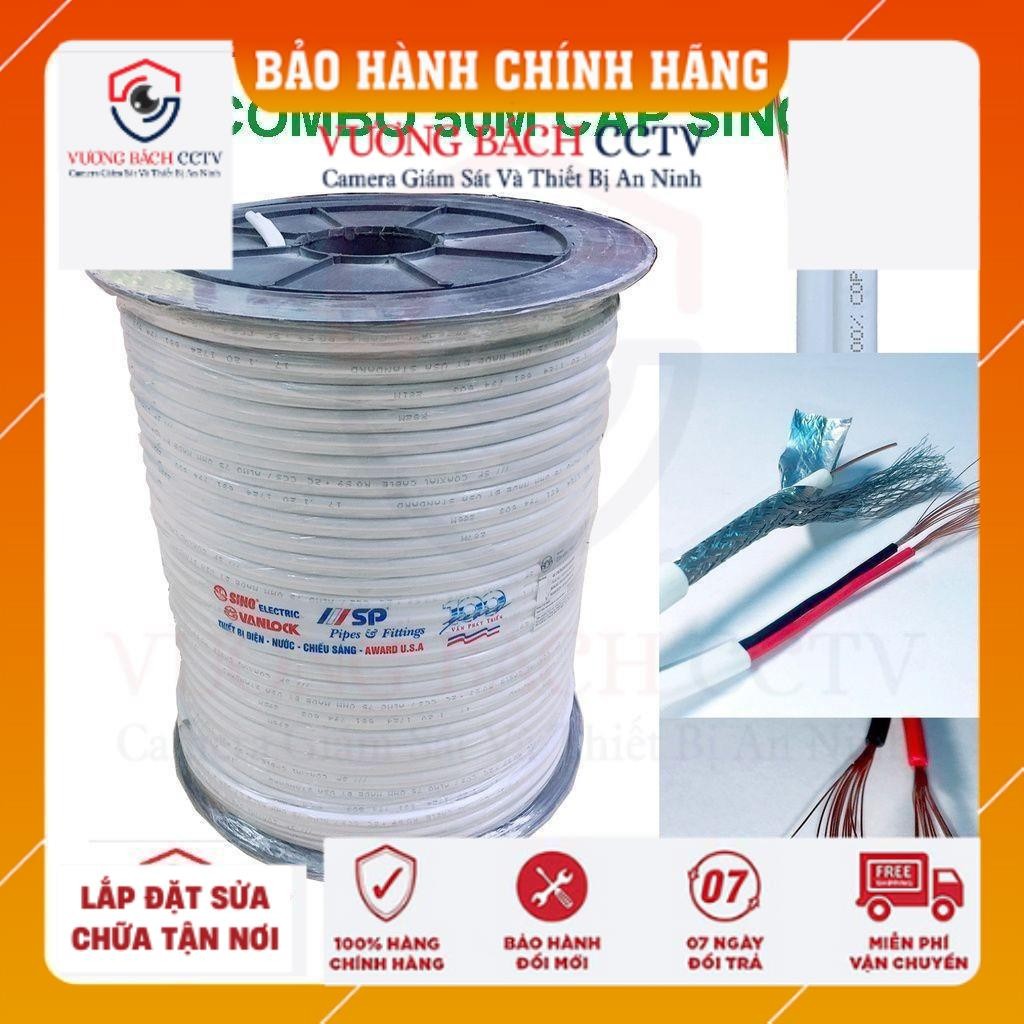 [Combo 50M] Cáp đồng trục {Liền Nguồn} SINO RG59 có bọc bạc chống nhiễu, dây cáp dùng để kết nối ...