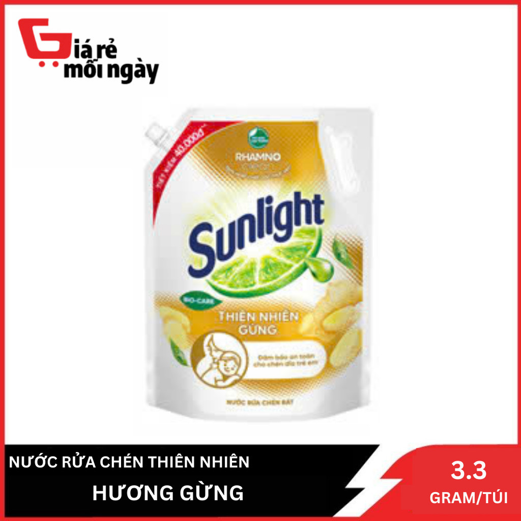 Nước Rửa Chén Bát Sunlight Thiên Nhiên Gừng Túi 3.3kg | Shopee Việt Nam