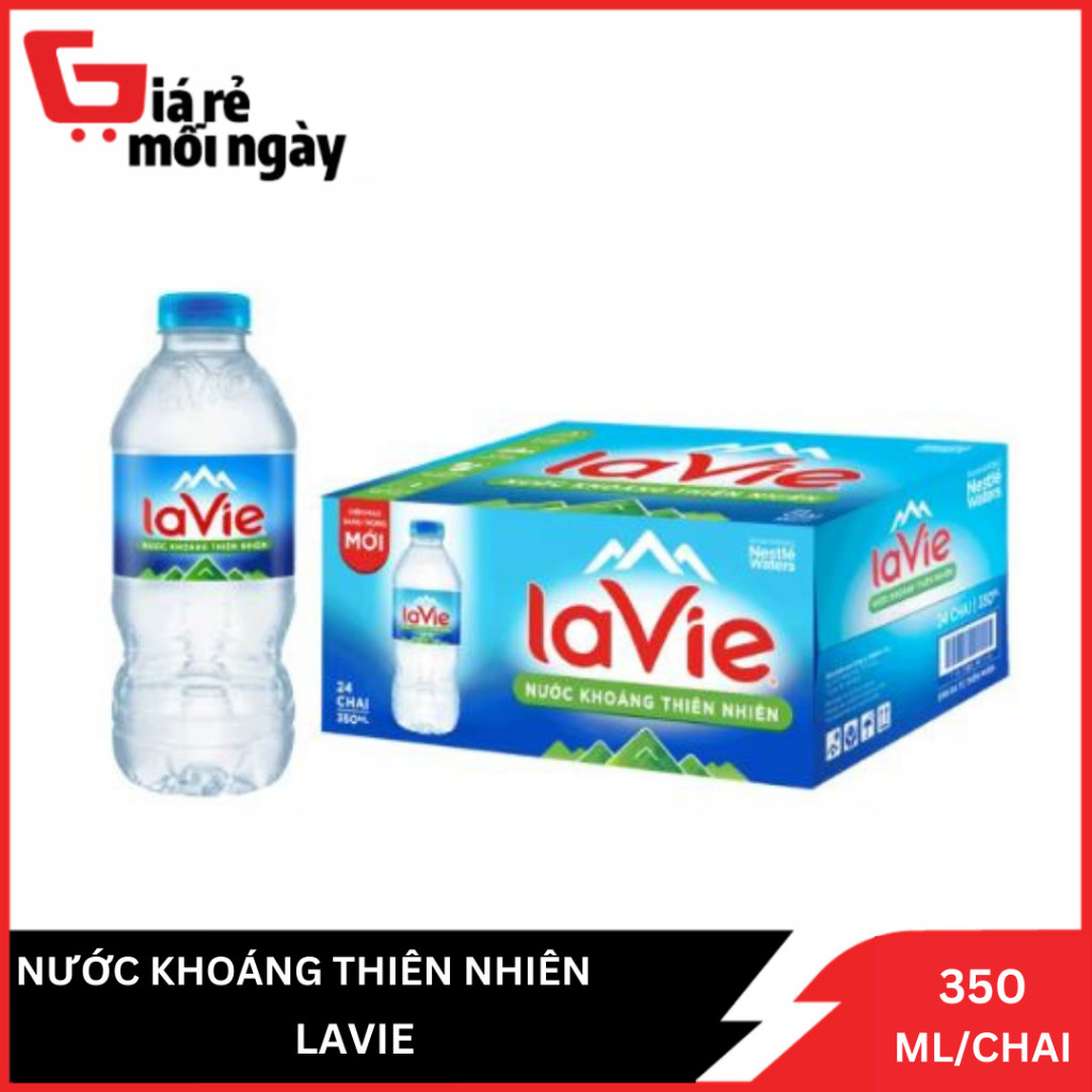 NGUYÊN THÙNG NƯỚC KHOÁNG THIÊN NHIÊN LAVIE 350MLx24 | Shopee Việt Nam
