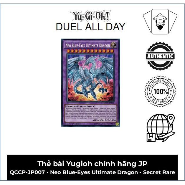 Thẻ bài Yugioh chính hãng JP: QCCP-JP007 - Neo Blue-Eyes Ultimate Dragon - Secret Rare | Shopee ...