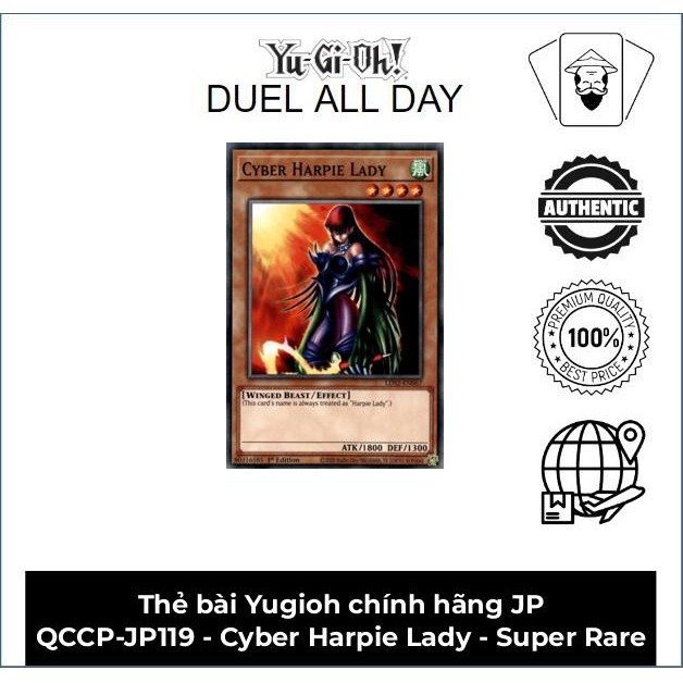Thẻ bài Yugioh chính hãng JP: QCCP-JP119 - Cyber Harpie Lady - Super Rare | Shopee Việt Nam