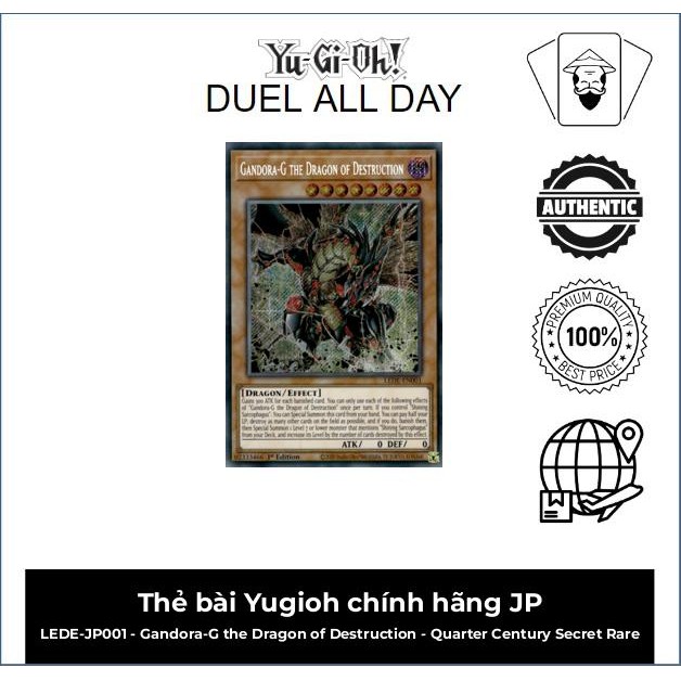 Thẻ bài Yugioh chính hãng JP: LEDE-JP001 - Gandora-G the Dragon of Destruction - Quarter Century ...