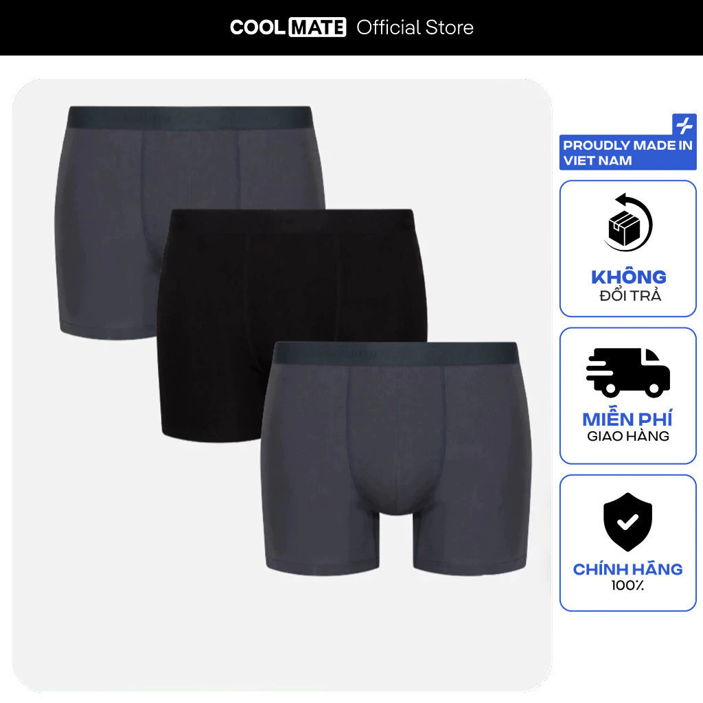 [Outlet - không đổi trả]Set 3 quần lót nam Brief Boxer Modal khử mùi ...