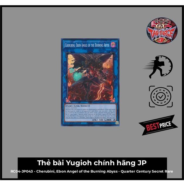Thẻ bài Yugioh chính hãng JP: RC04-JP043 - Cherubini, Ebon Angel of the Burning Abyss - Quarter ...