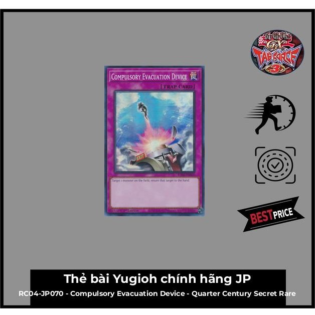 Thẻ bài Yugioh chính hãng JP: RC04-JP070 - Compulsory Evacuation Device - Quarter Century Secret ...