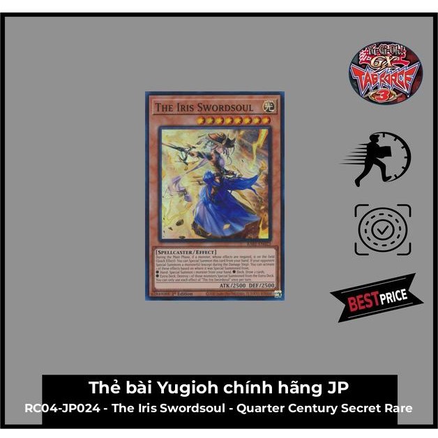 Thẻ bài Yugioh chính hãng JP: RC04-JP024 - The Iris Swordsoul - Quarter Century Secret Rare ...