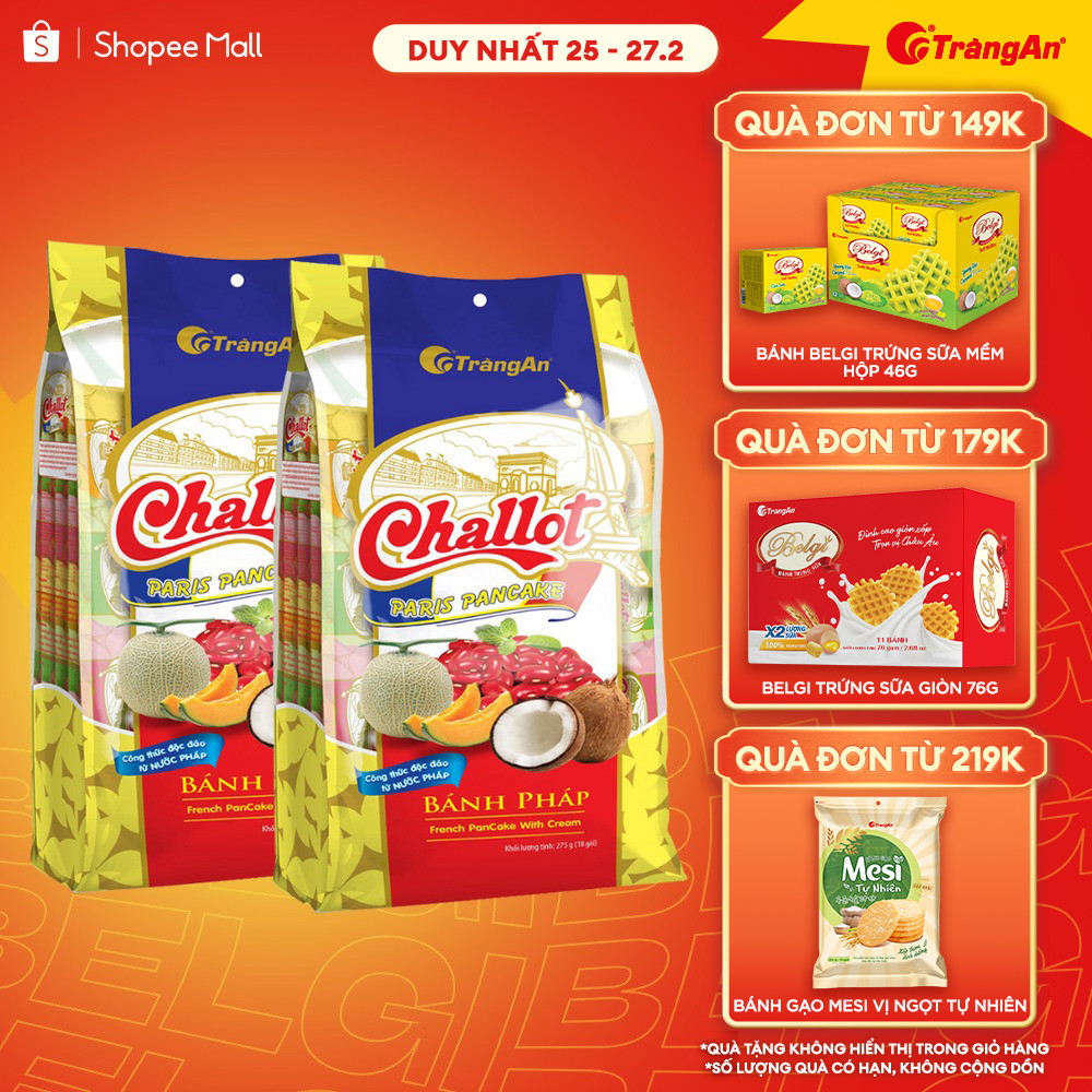 [GIẢM ĐẾN 45%] Combo 2 Bánh Pháp Challot túi 275g vị hỗn hợp - Tràng An ...