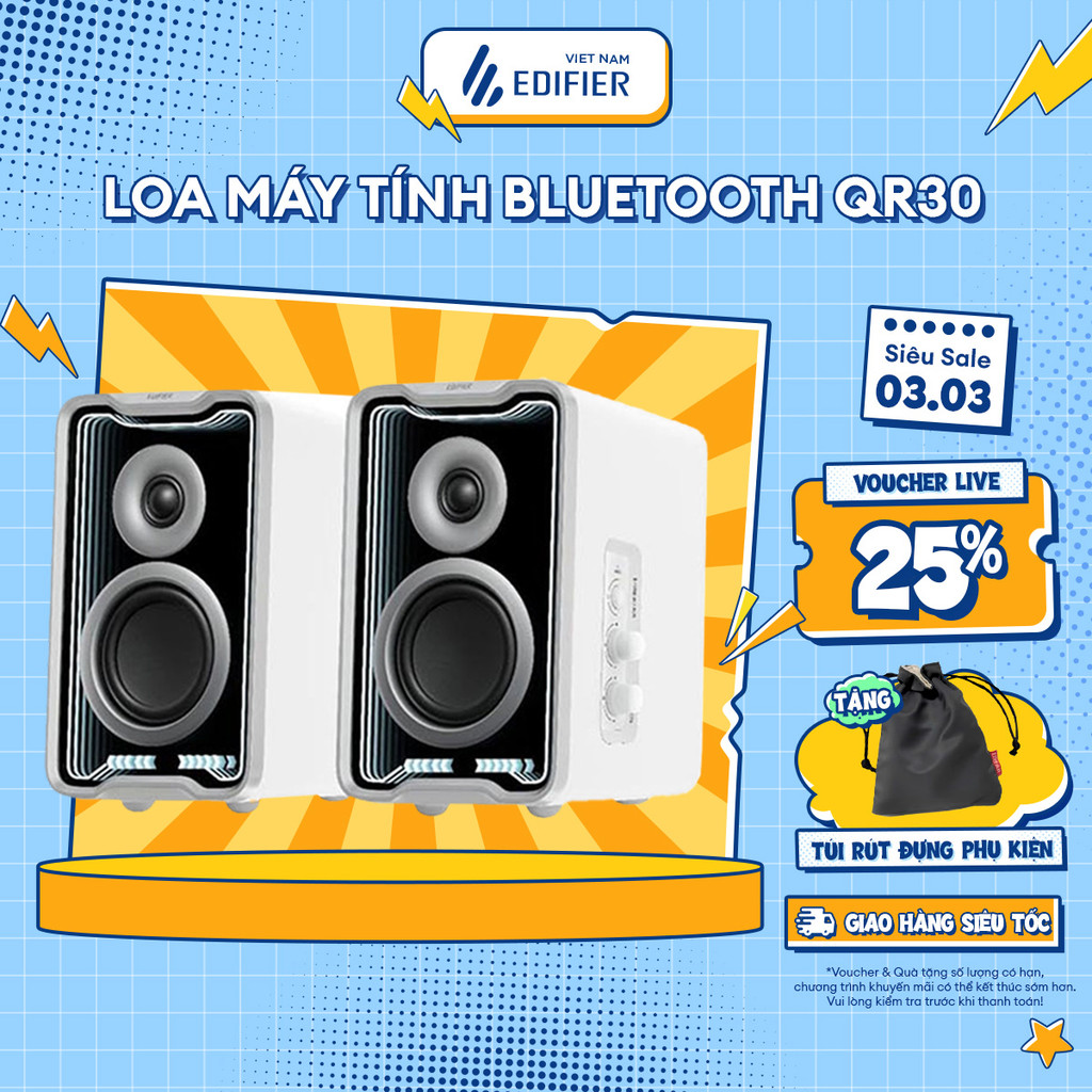 Loa Bluetooth Để Bàn EDIFIER QR30 | Công suất 30W | Thiết kế nhỏ gọn | Hiệu ứng ánh sáng động ...