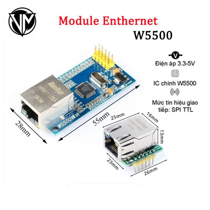 Mạch Ethernet W5500 TCP/IP Stack51/STM32 /SPI Wiznet | Shopee Việt Nam