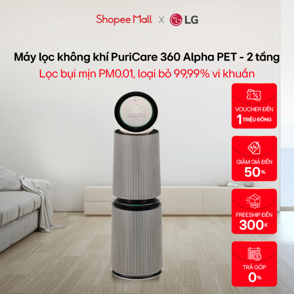 CHÍNH HÃNG Máy lọc không khí LG PuriCare360 Alpha PET 2 tầng ...