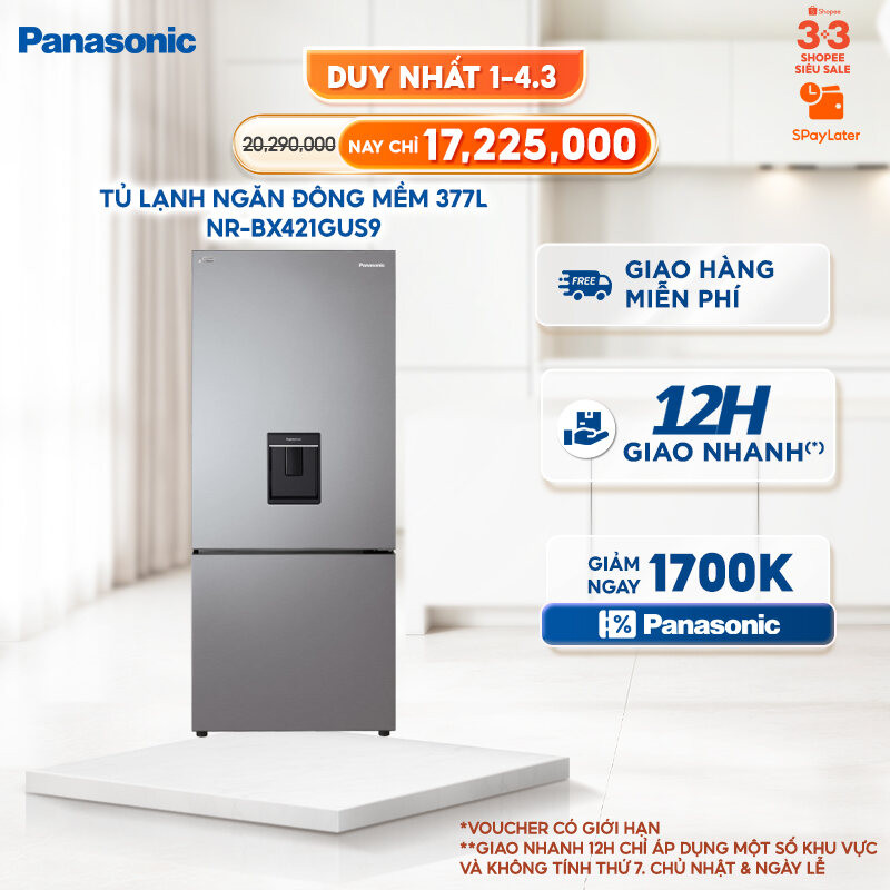 [NHẬP ELPN2T5F GIẢM 20% TỐI ĐA 2TR5] Tủ lạnh Panasonic Ngăn đông mềm ...