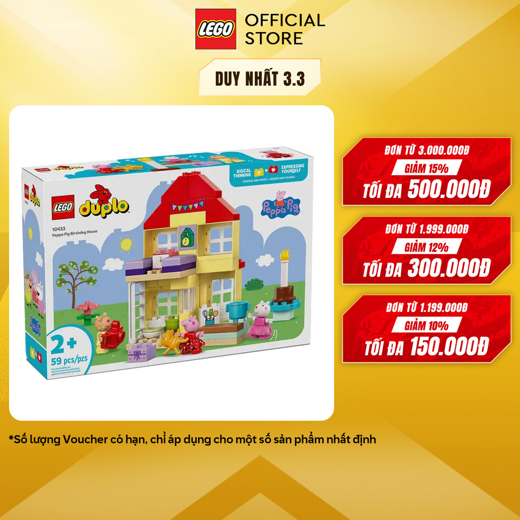 LEGO DUPLO 10433 Đồ Chơi Lắp Ráp Ngôi Nhà Sinh Nhật Của Peppa Pig (59 ...