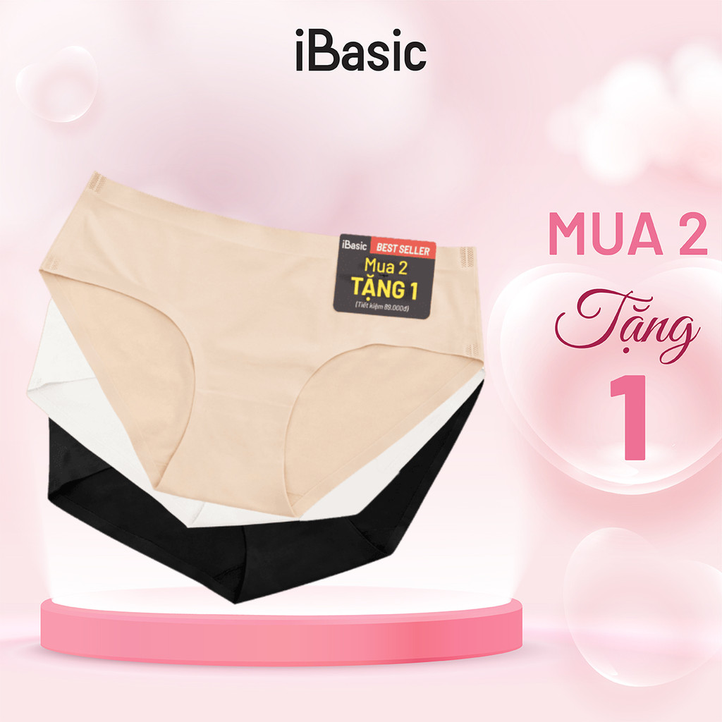 [MUA 2 TẶNG 1] Pack 3 combo quần lót nữ lưng vừa không đường may iBasic PA3V188 và Pack 3 Free ...