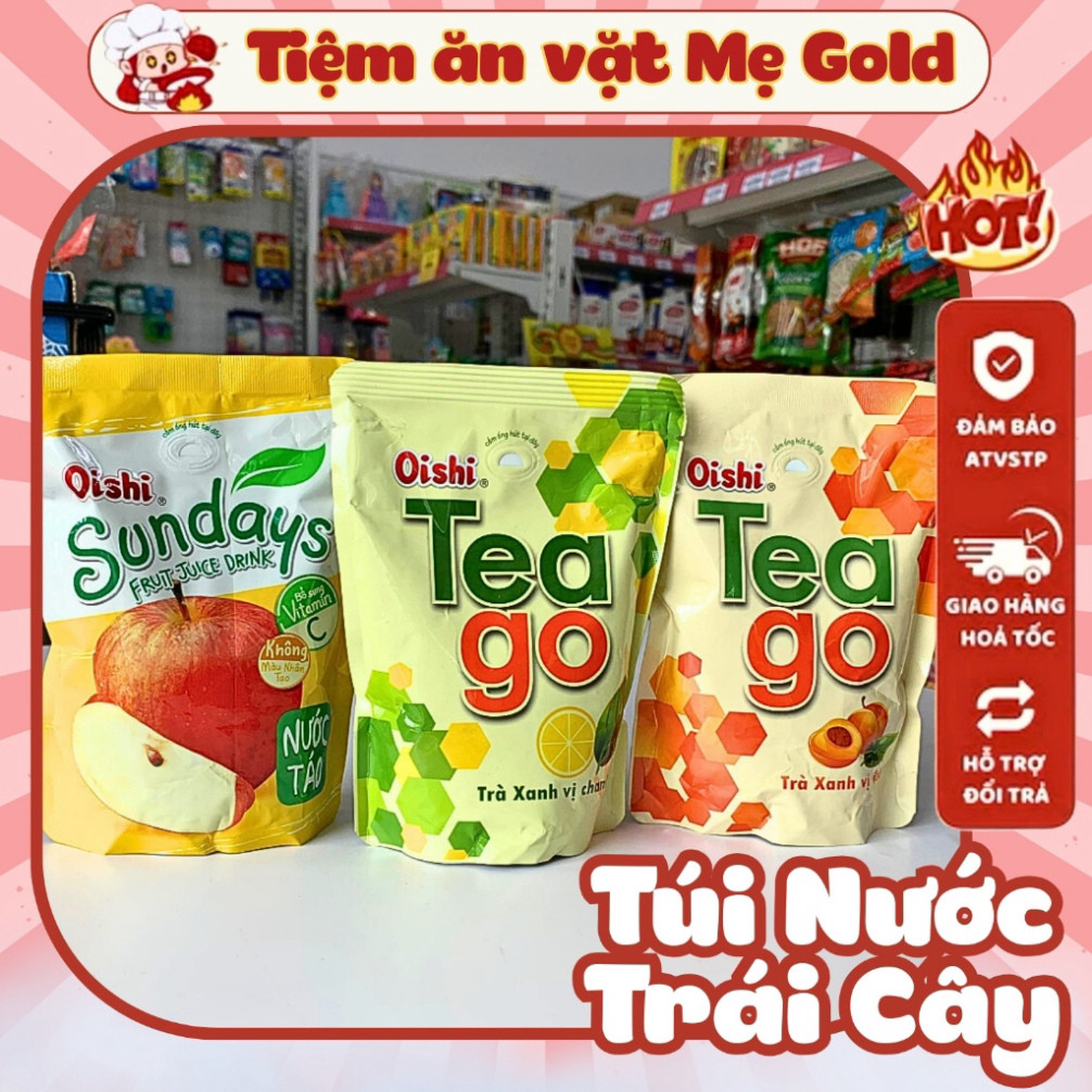 Thùng 10 Túi Nước Oishi Sundays/ T Rexx/ Tea Go / 200ML, Nước Trái Cây ...