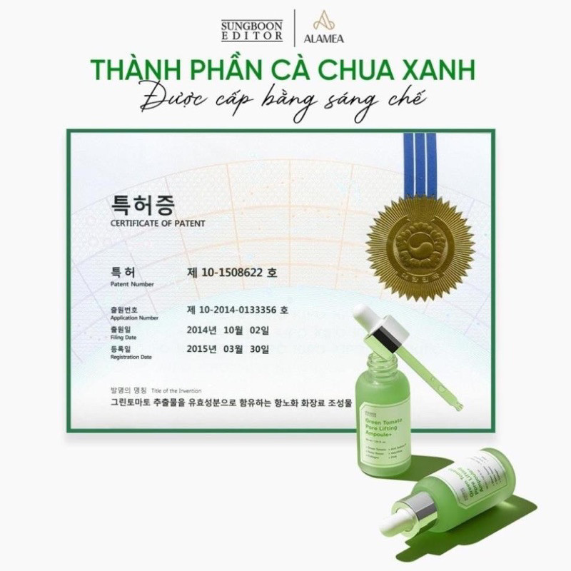 Serum Tinh Chất Cà Chua Xanh SUNGBOON Hàn Quốc 75ml/40ml hạn 2027 (tặng ...