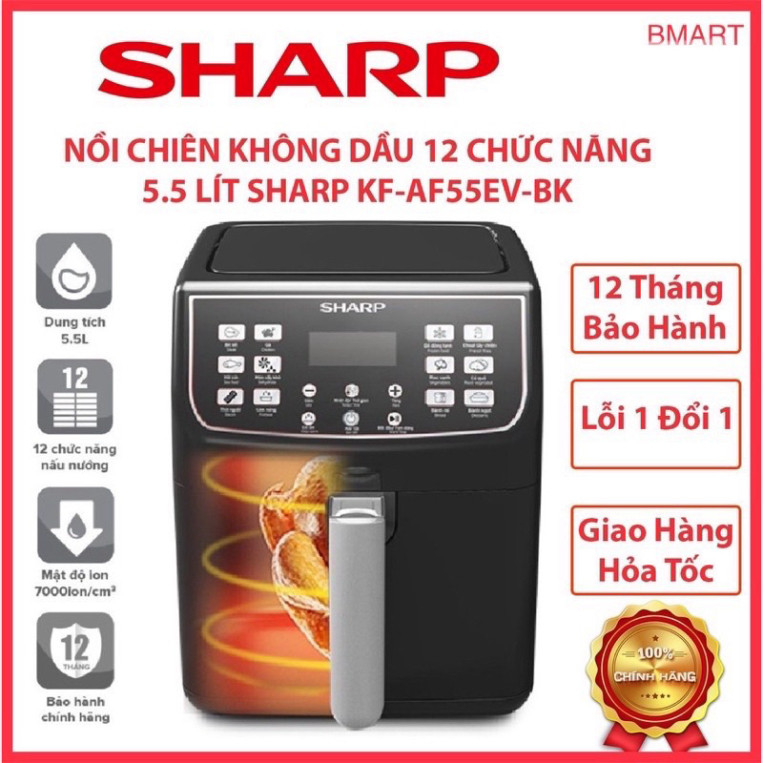 Nồi chiên không dầu Sharp | Ecosun cao cấp 5,5L ( Hàng chính hãng - bảo hành 12 tháng ) | Shopee ...