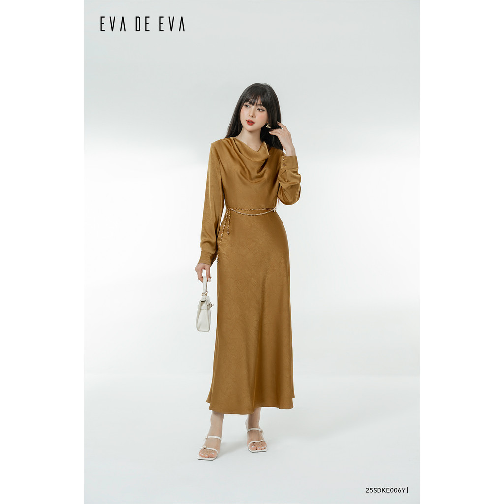 Đầm lụa tay dài dáng dài thiết kế Eva de Eva 25SDKE006Y | Shopee Việt Nam