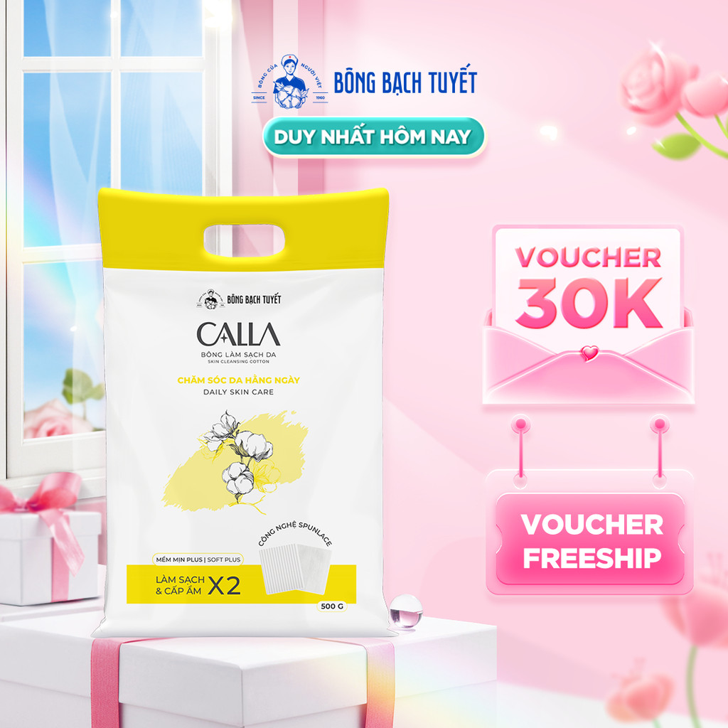 Bông tẩy trang làm sạch da Bông Bạch Tuyết Calla Mềm Mịn 500Gr | Shopee Việt Nam