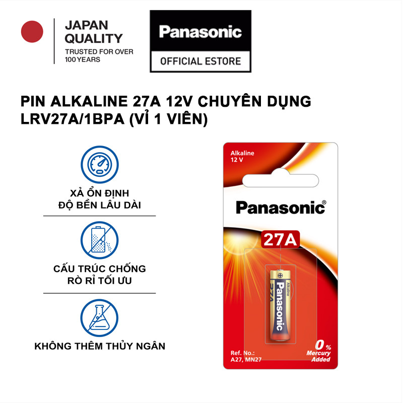 Pin Alkaline 27A 12V chuyên dụng LRV27A/1BPA (vỉ 1 viên) - Hàng chính hãng | Shopee Việt Nam