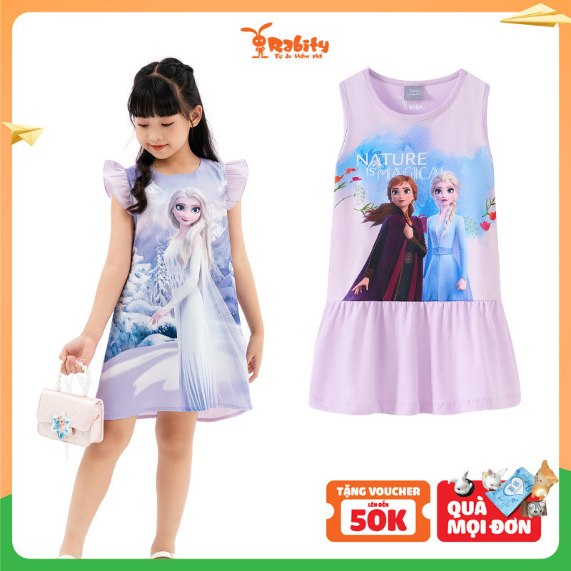 [8/3 TẶNG MẸ VÀ BÉ KẸP TÓC] Đầm kiểu bé gái Rabity sát nách cotton in ...
