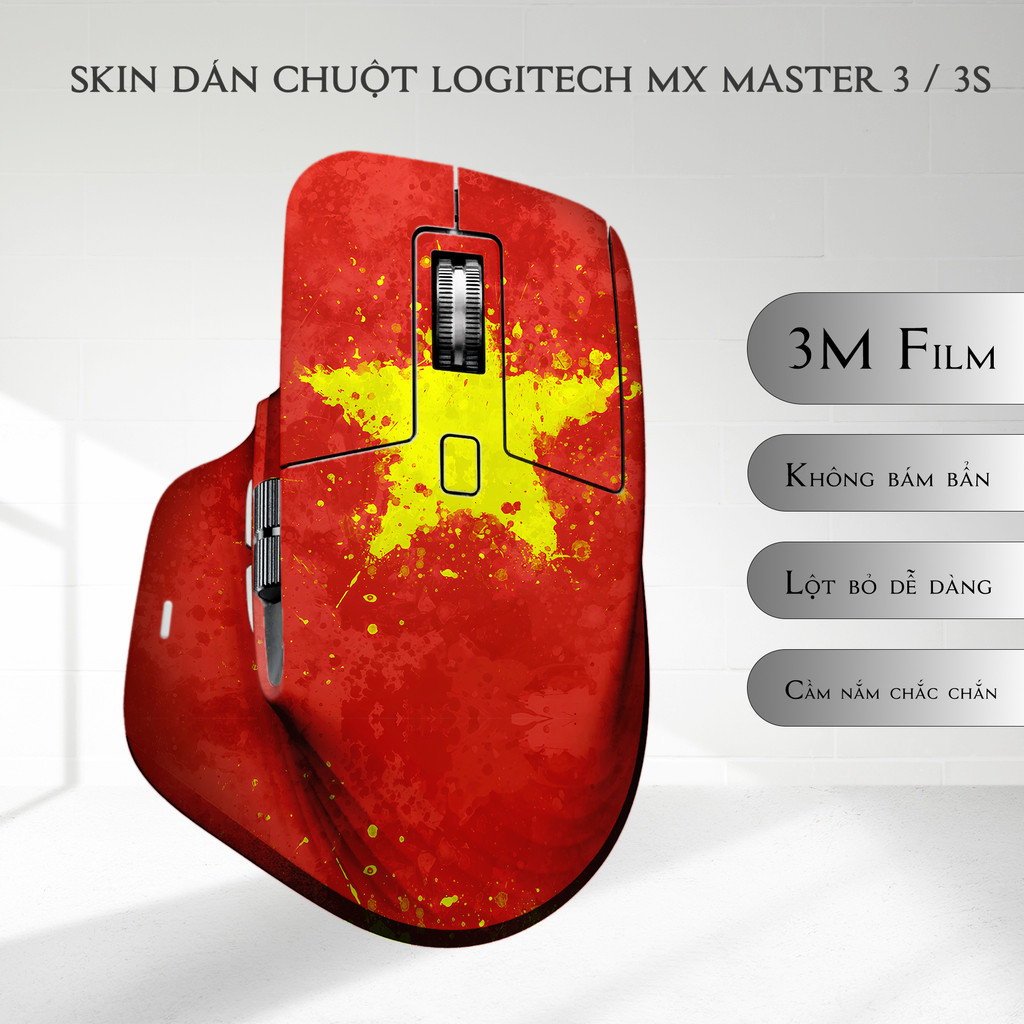Skin dán chuột Logitech MX Master 3, 3s mẫu cờ Vietnam | Film 3M | Custom theo yêu cầu | Shopee ...