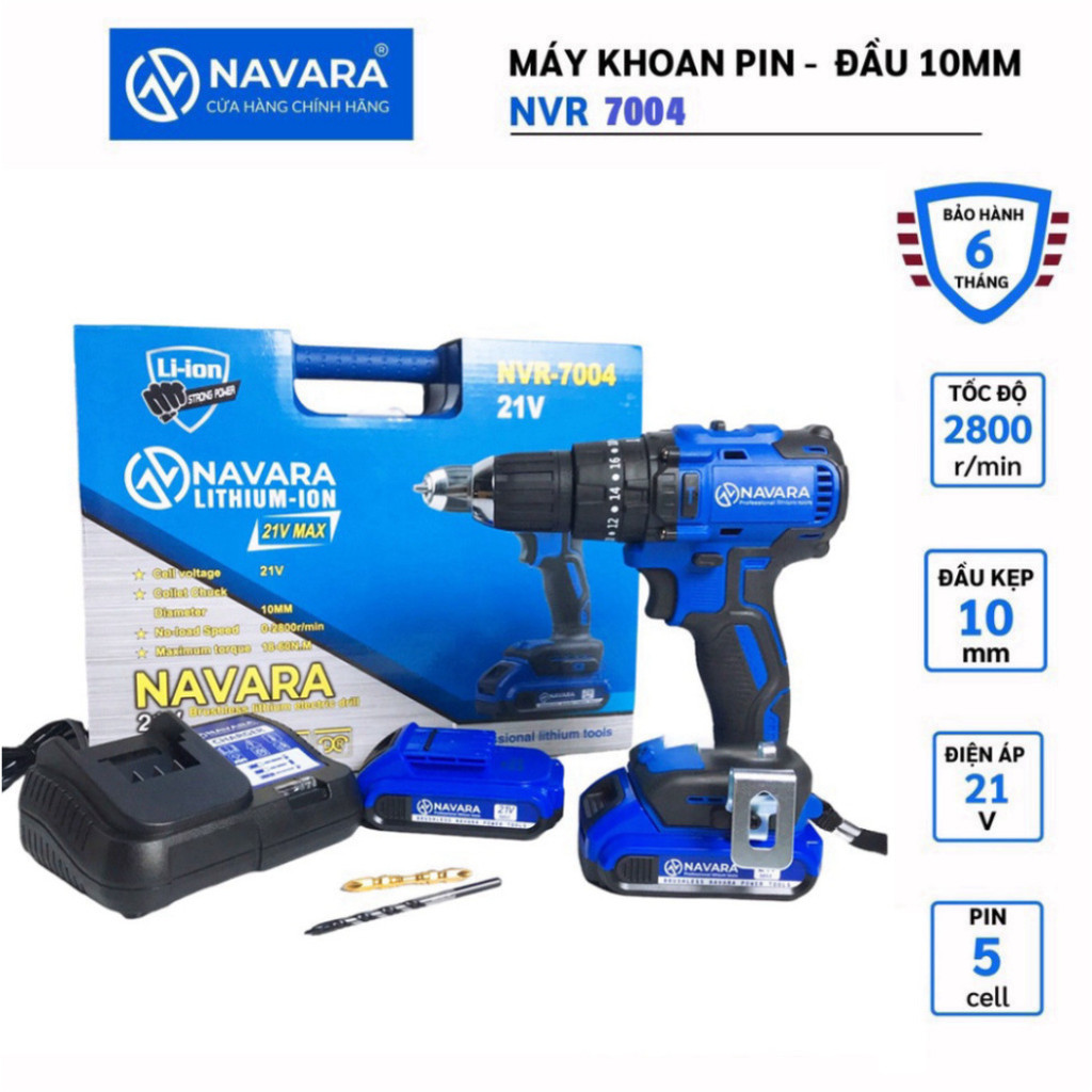 Máy khoan pin Navara 7004 Động cơ bền bỉ và mạnh mẽ, khoan pin navara ...