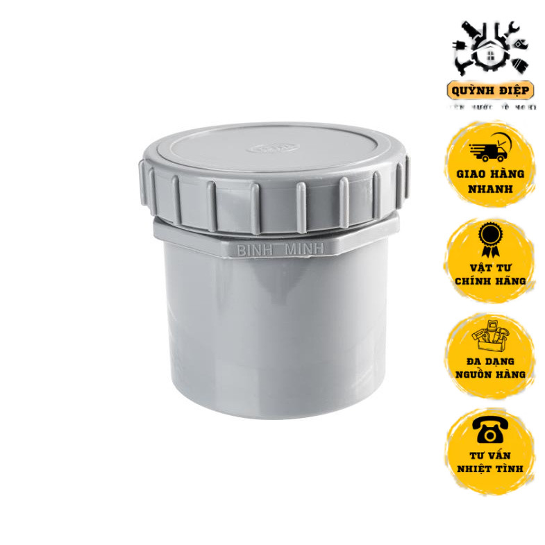 Bít xả 60 - 90 - 114 Bình Minh ren ngoài (kiểm tra) (male threaded ...