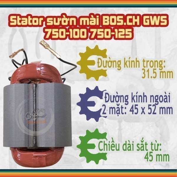 Cuộn stator mài BOSCH GWS 750-100, 750-125 220V | Shopee Việt Nam