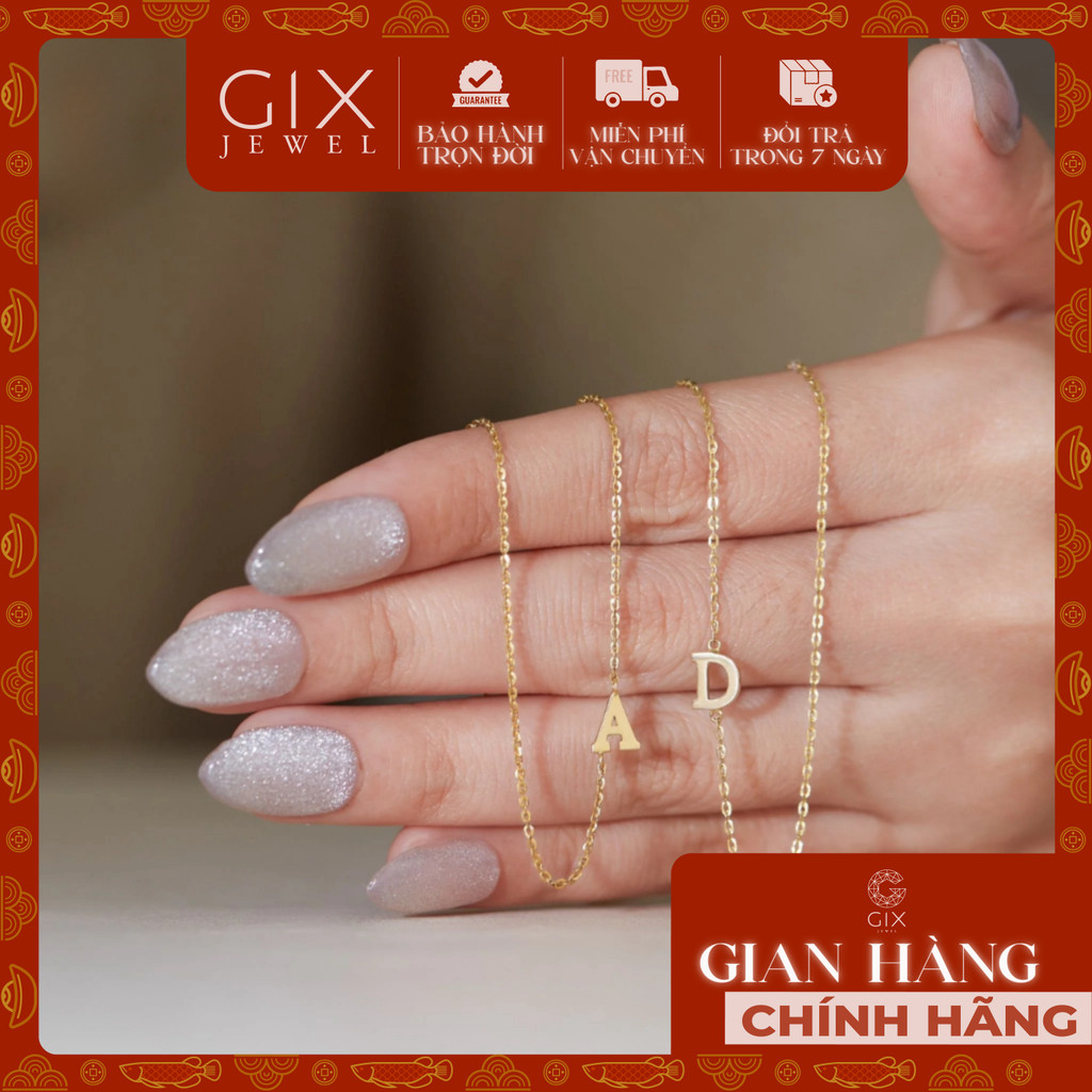 Dây chuyền chữ cái theo tên vàng 18k bạc thật sợi mảnh đẹp cho nam nữ ...