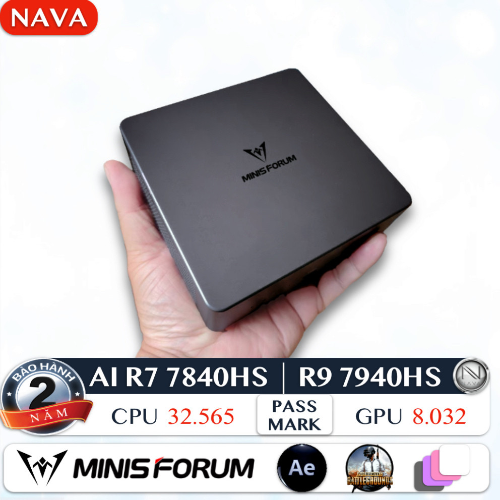 Mini PC Minisforum UM780 UM790 PRO R9 7940HS Máy Tính Game AMD Ryzen 9 ...