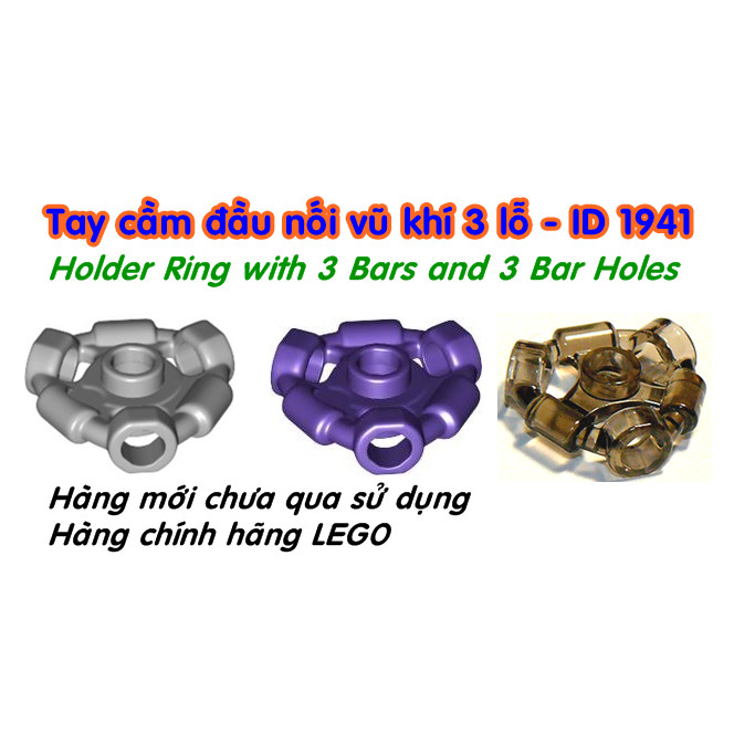 Tay cầm đầu nối vũ khí 3 lỗ - Phụ kiện đồ chơi lắp ráp Lego Weapon ...