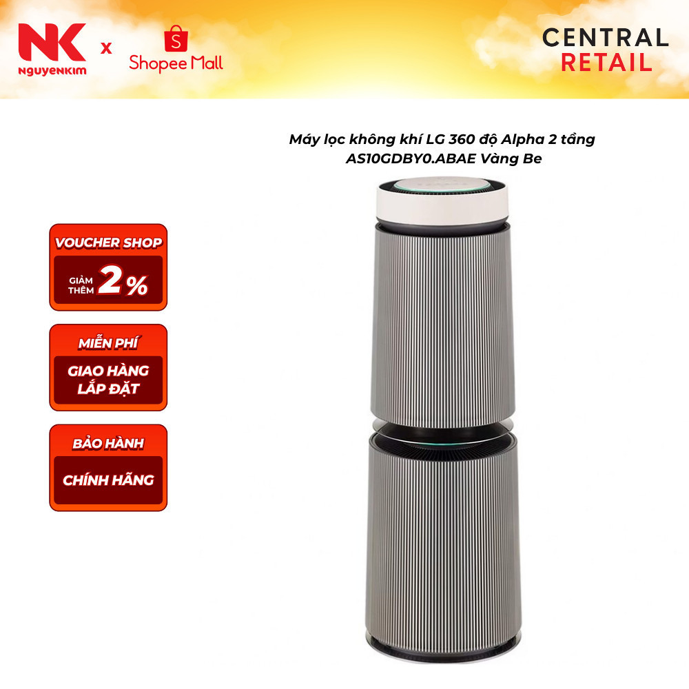 Máy lọc không khí LG 360 độ Alpha 2 tầng AS10GDBY0.ABAE Vàng Be ...