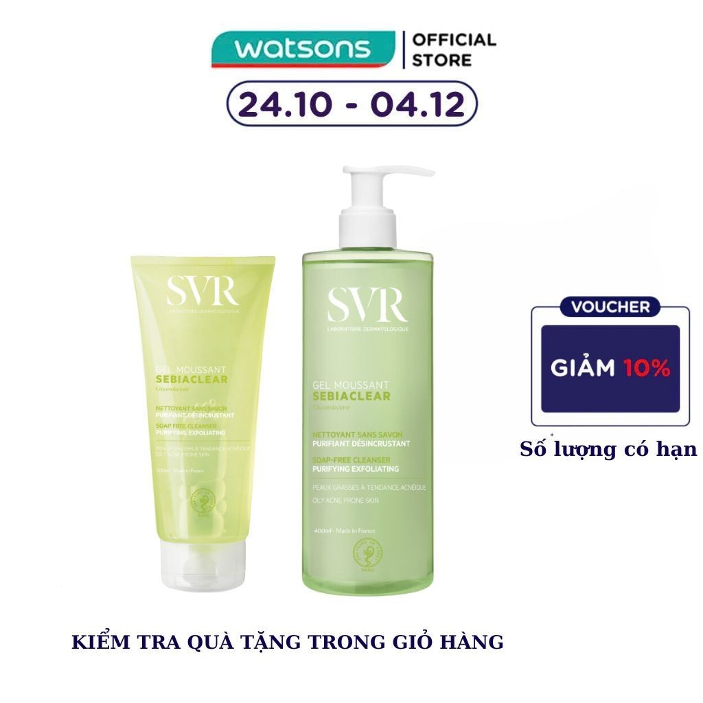 Sữa Rửa Mặt SVR Cho Da Dầu Mụn - SVR Sebiaclear Gel Moussant 200ml ...