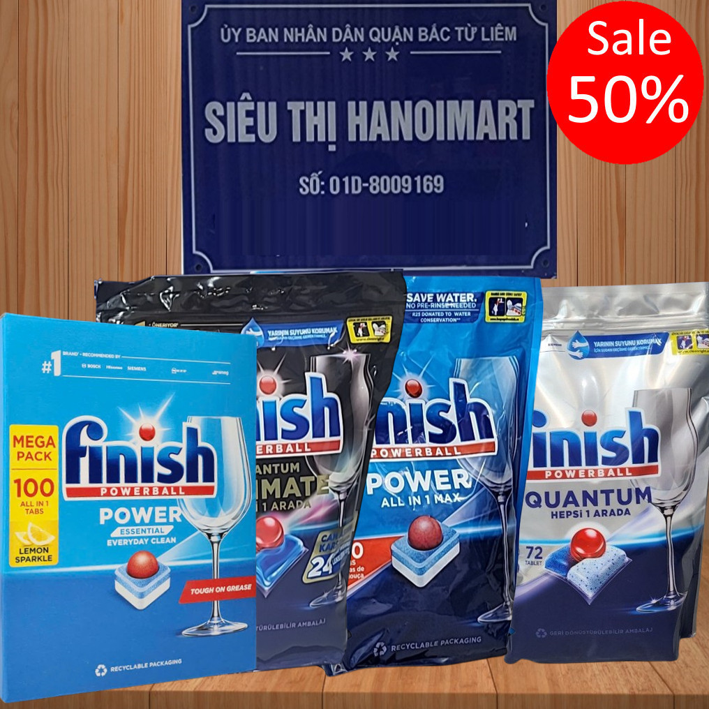 100 Viên rửa bát Finish Essential 90 viên, 100 viên Nhập khẩu all in ...
