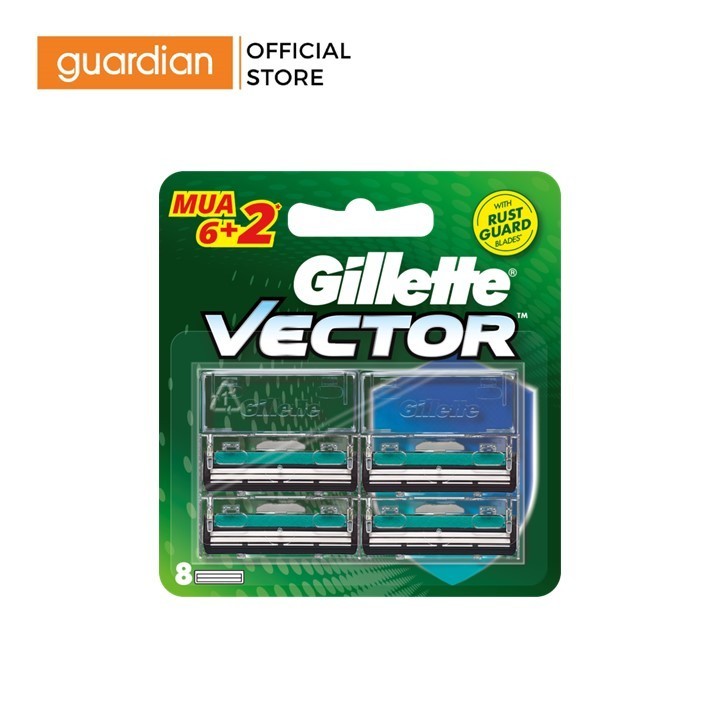 Lưỡi Dao Cạo Râu Gillette Vector - Hộp 6+2 Lưỡi | Shopee Việt Nam