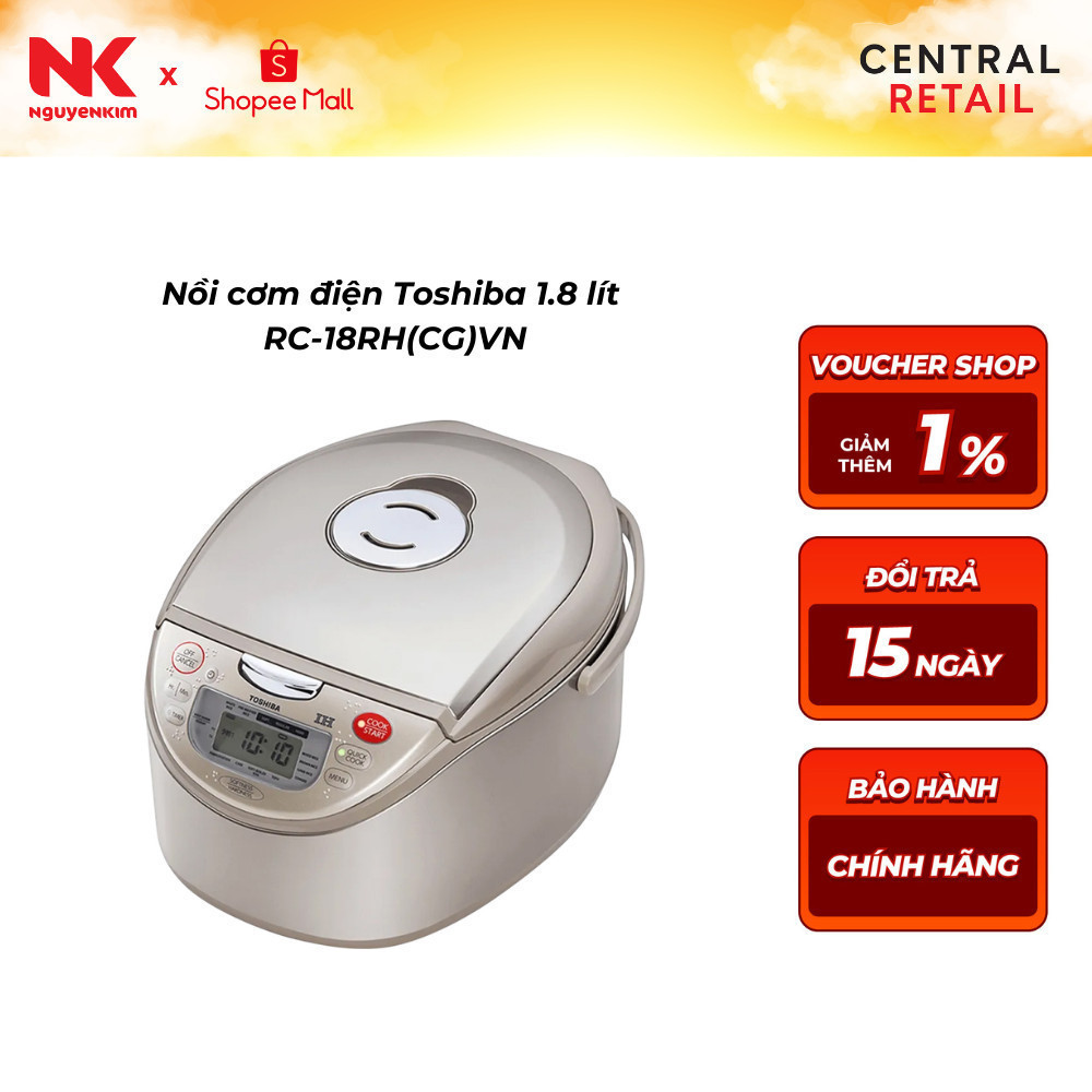 Nồi cơm điện Toshiba 1.8 lít RC-18RH(CG)VN | Shopee Việt Nam