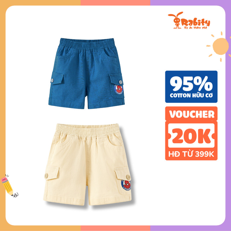 [VOUCHER 20K ĐƠN TỪ 399K] Quần short bé trai Rabity vải thô in hình Chuột Mickey bản quyền ...