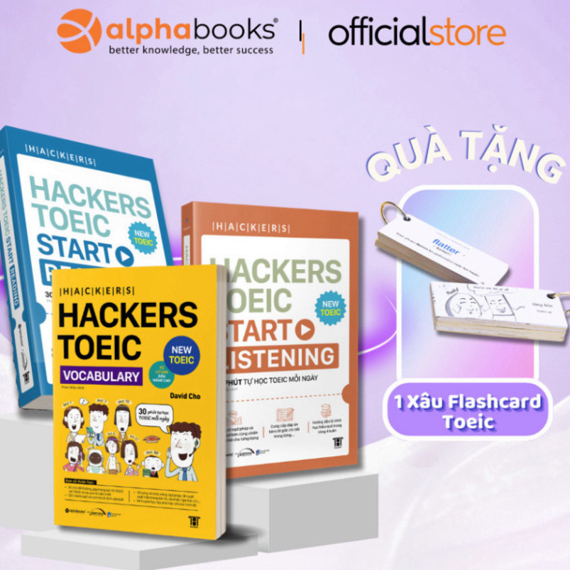 Sách - Combo Hackers TOEIC : VOCABULARY + READING + LISTENING - Phương Pháp Ôn Luyện Toeic Hiệu ...