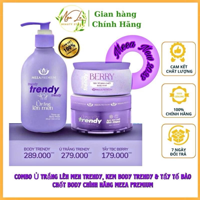Combo Ủ Trắng Lên Men Trendy, Kem Body Trendy & Tẩy Tế Bào Chết Body ...