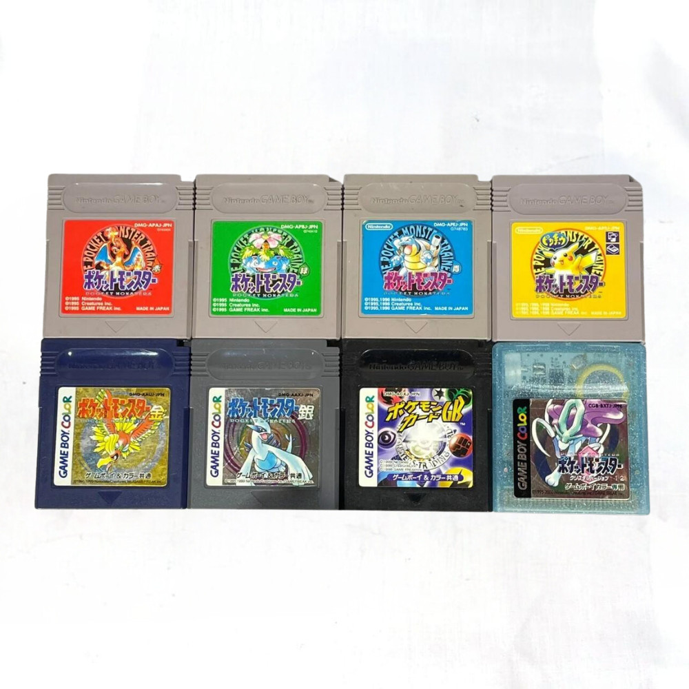 Used Pokemon Gameboy & Game Boy Color 8 Type Cartridge Only Japanese ...