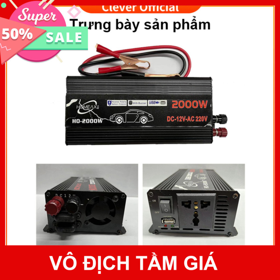 Kích điện 12v 220v sin chuẩn 2000w,bộ chuyển đổi điện 12v sang 220v,chuyển nguồn 12v ra 220v ...