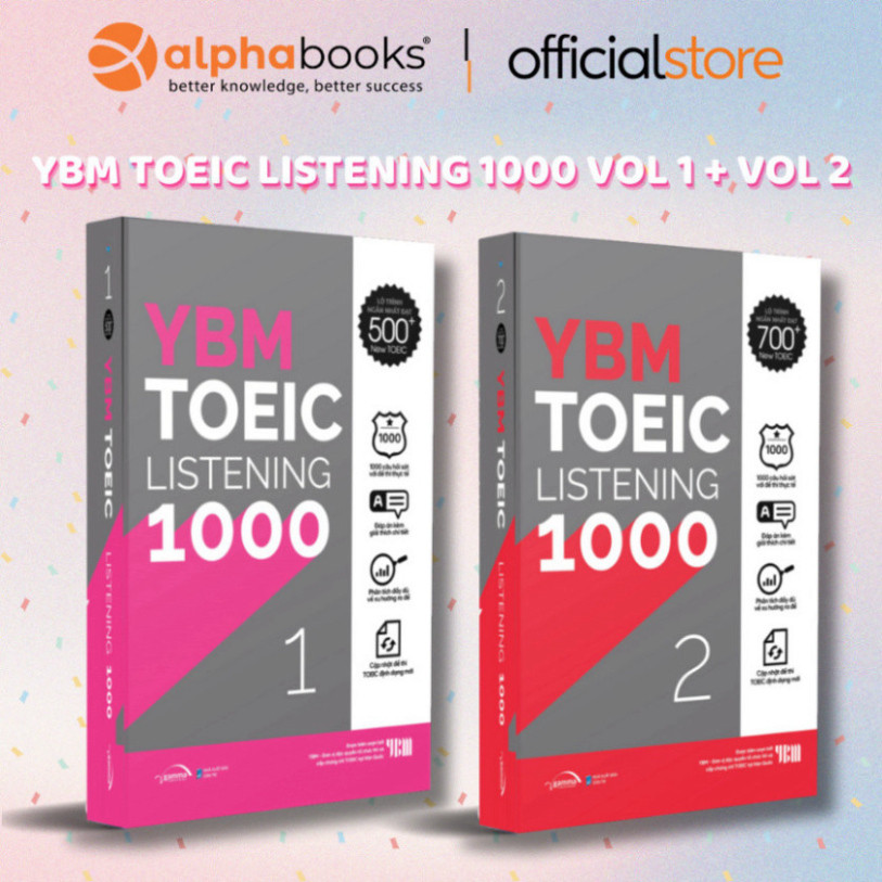Sách > Combo YBM TOEIC Listening 1000 Vol 1 + Vol 2 - 10 Đề Thi Sát ...