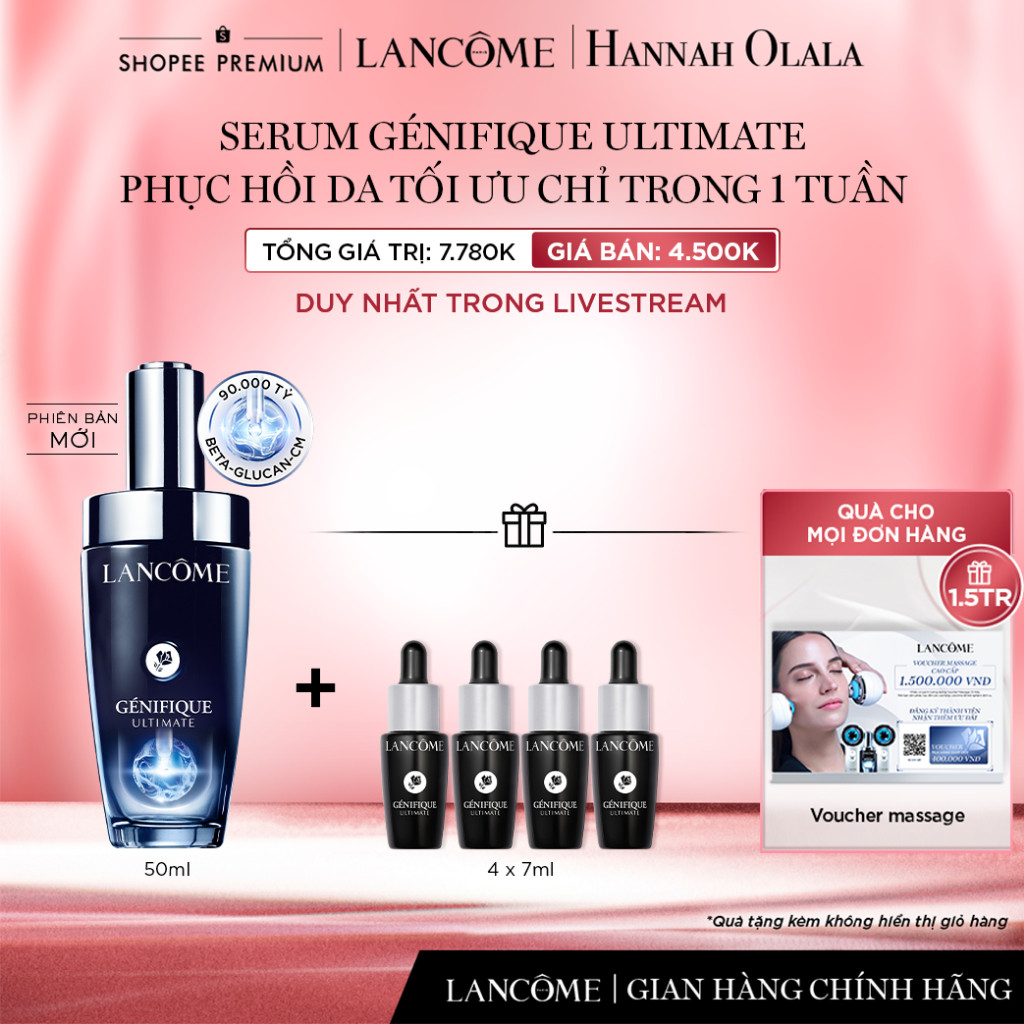 [ Lancome x Hannah Daily Live] GENIFIQUE ULTIMATE - SERUM PHỤC HỒI DA ...