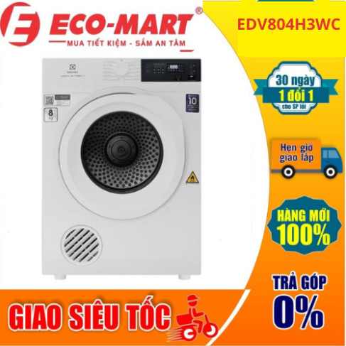 Máy sấy thông hơi Electrolux EDV804H3WC UltimateCare 8 kg (có kỹ thuật ...